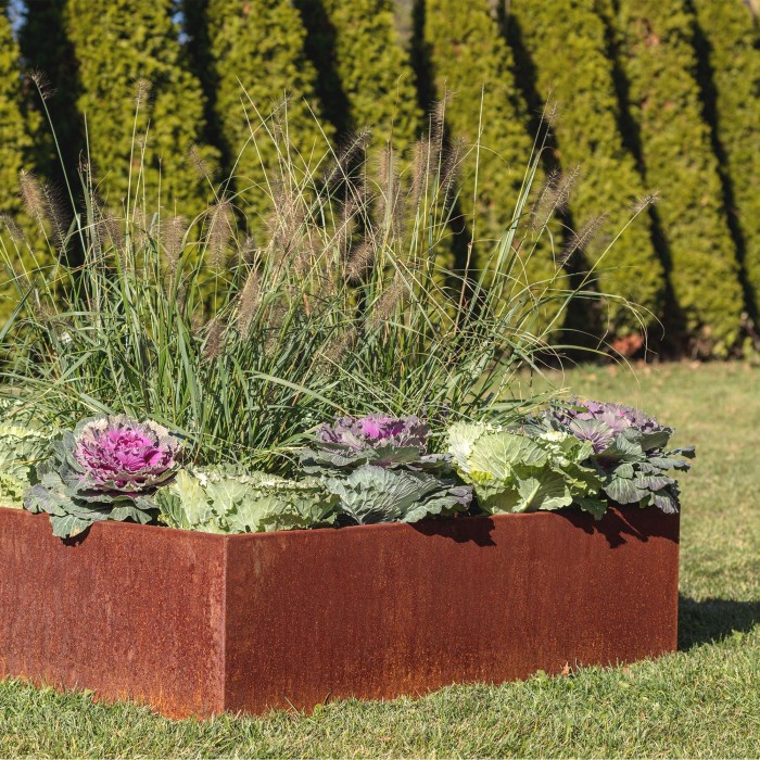 Contour de jardin surélevé en acier corten - VERADEK - Corten Steel ...